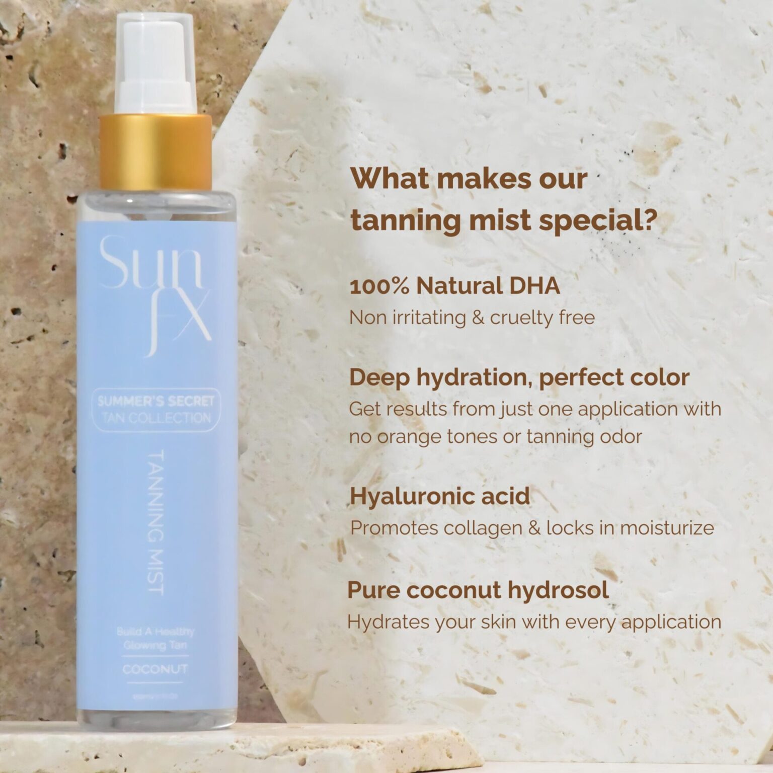 Coconut Tanning Mist- infused with hyaluronic acid